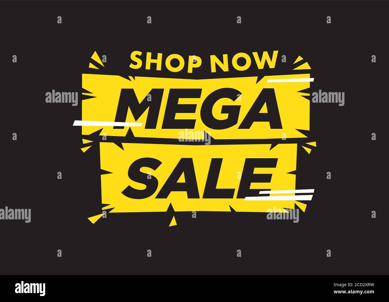 Vector isolated illustration of a typography phase Mega Sale against ...