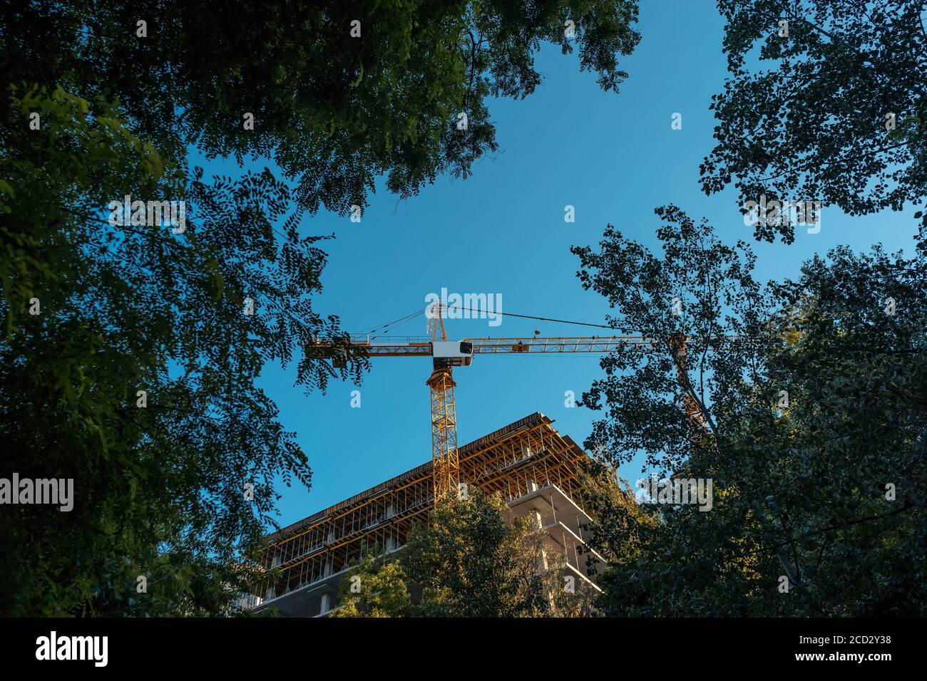 Construction crane construction work building skyscraper hi-res stock ...