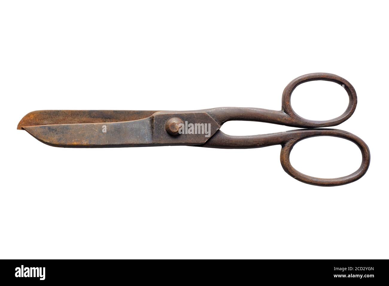 Old rusty scissors, closed, isolated on white background Stock Photo ...