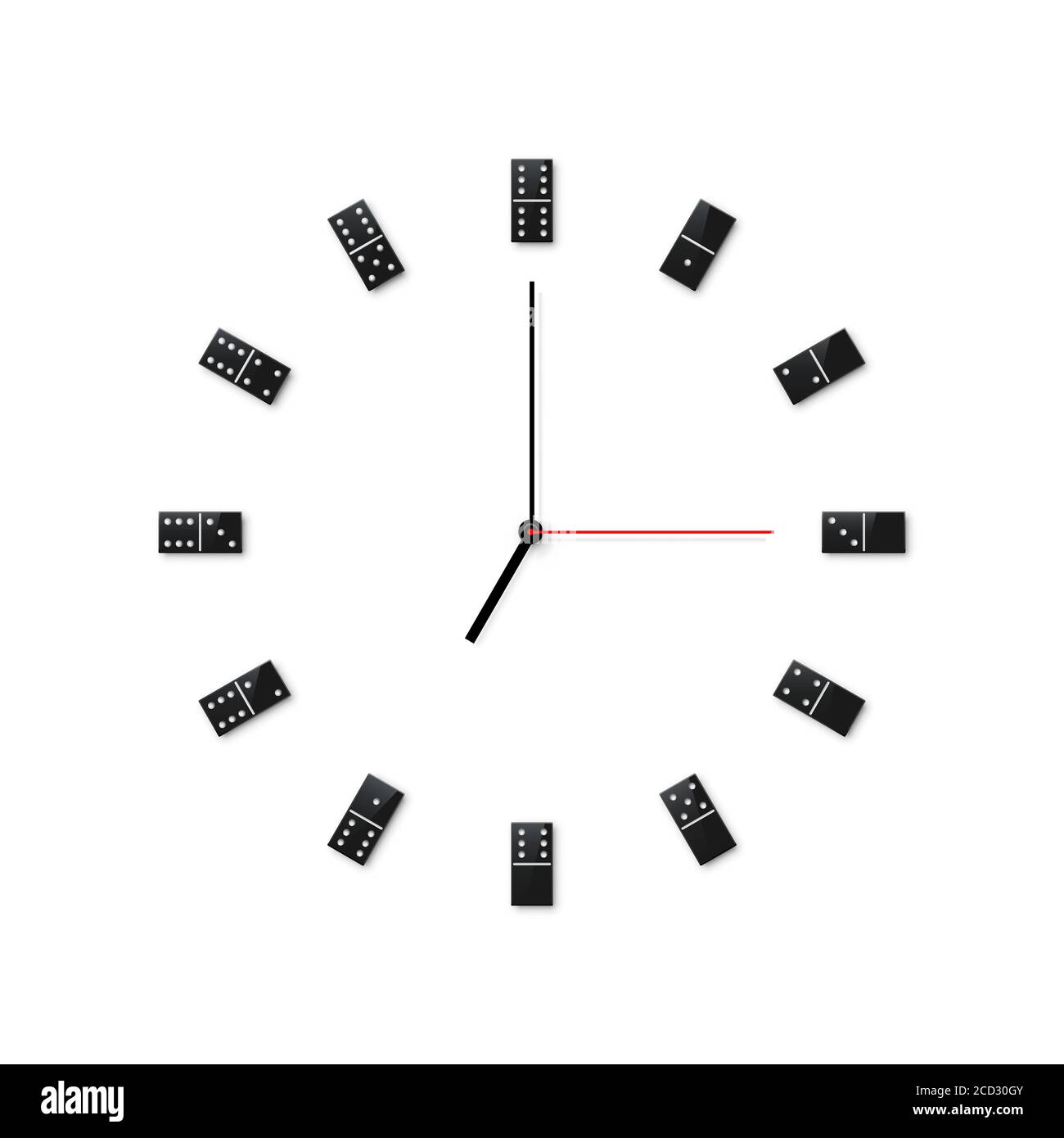Domino wall clock design isolated on white background Stock Vector ...