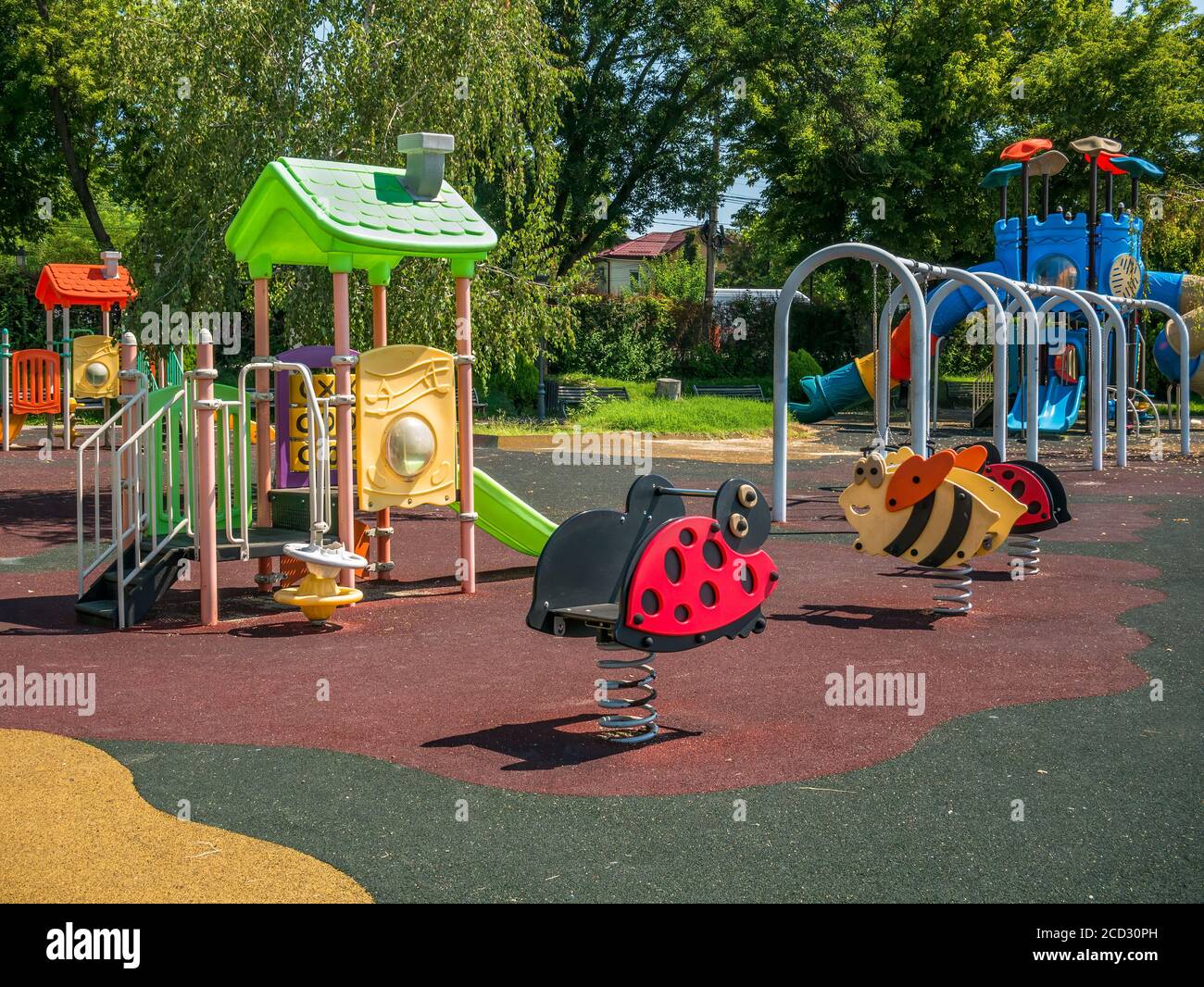 An empty children's playground in Bucharest, Romania Stock Photo - Alamy