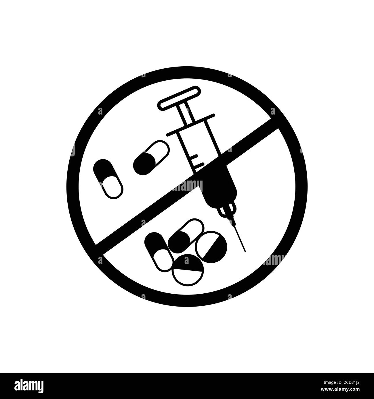 Drug stop icon, stop over dose, international overdose day. Design ...