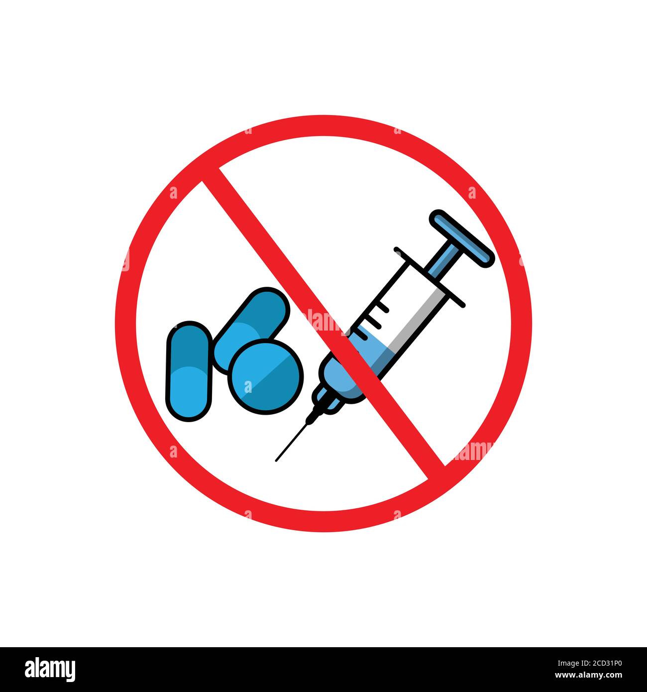 Drug stop flat icon, stop over dose, international overdose day. Design ...