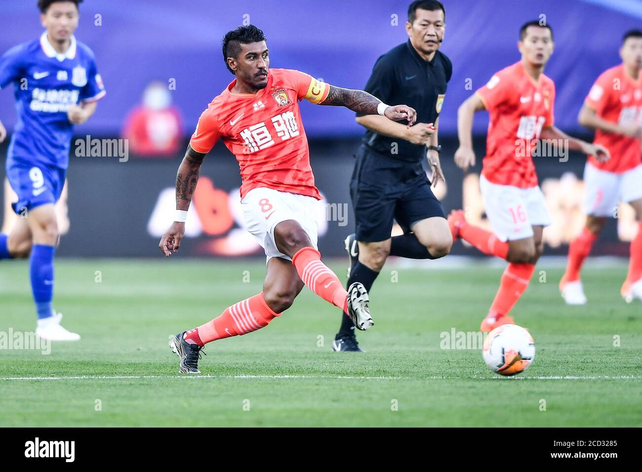 Brazilian football player Paulinho of Guangzhou Evergrande Taobao F.C ...