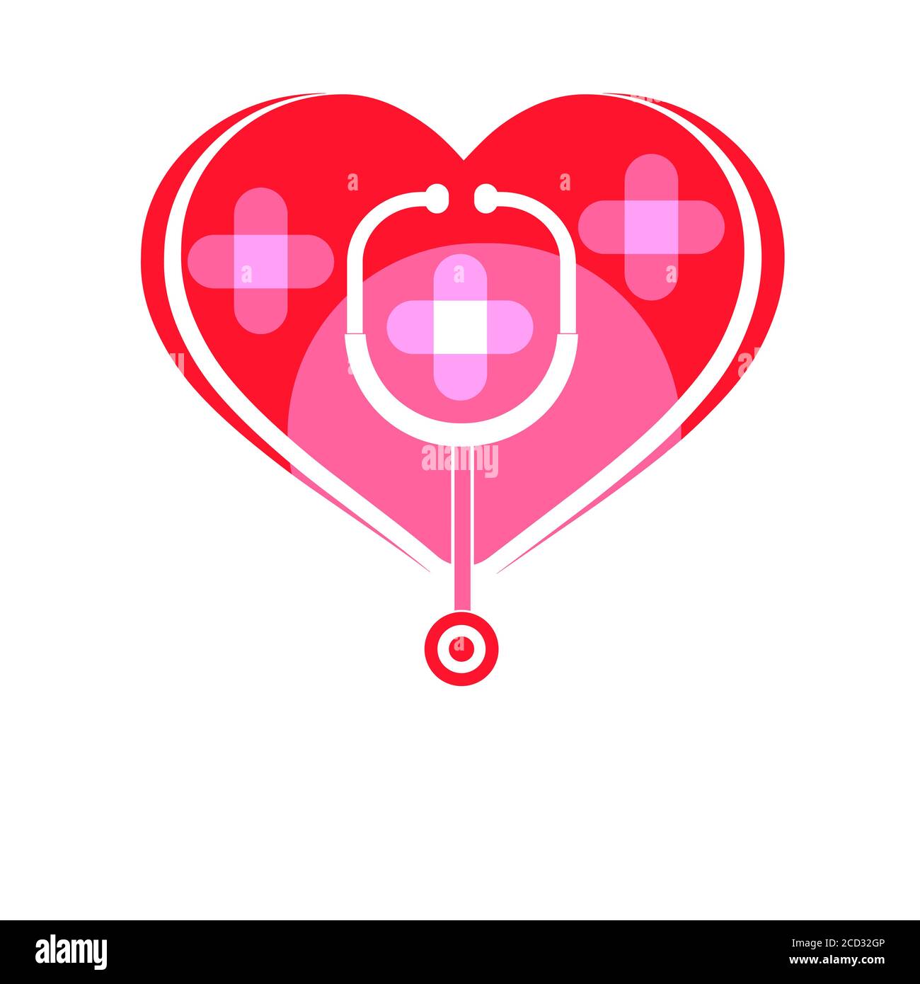 Cardiology illustration vector logo design for medical and health care ...