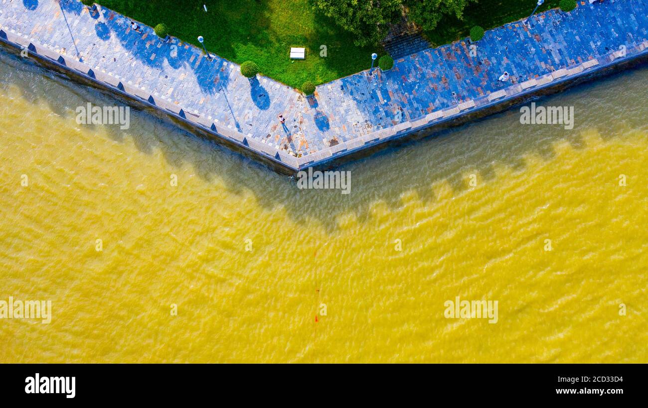 An aerial view of the Poyang Lake, the largest freshwater lake in China ...