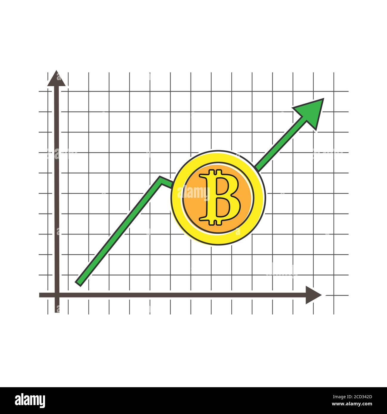Chart of cryptocurrency quotes. Stylized vector illustration isolated ...