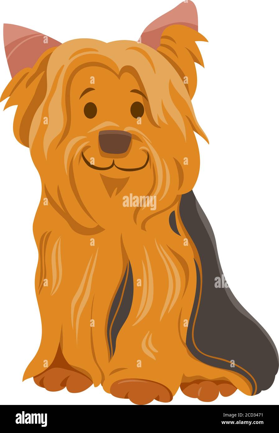 Cartoon illustration cute yorkshire terrier hi-res stock photography ...