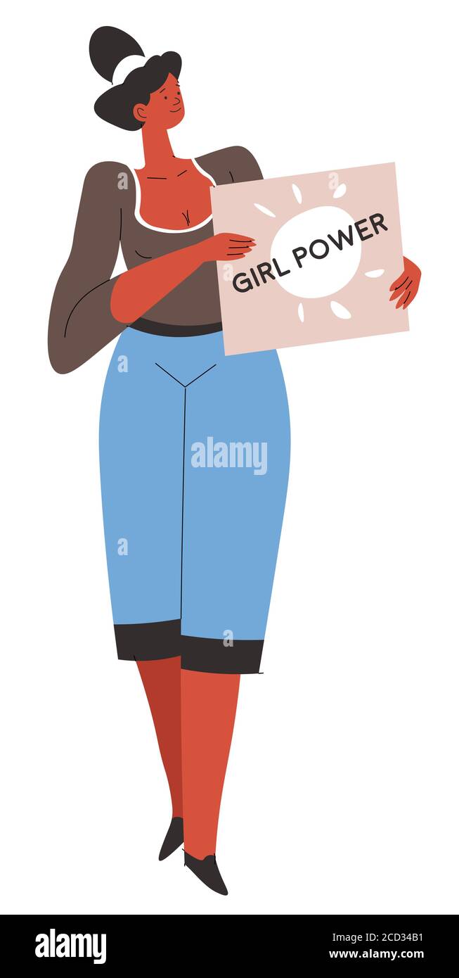 Girl power feminism movement for gender equality of rights Stock Vector ...