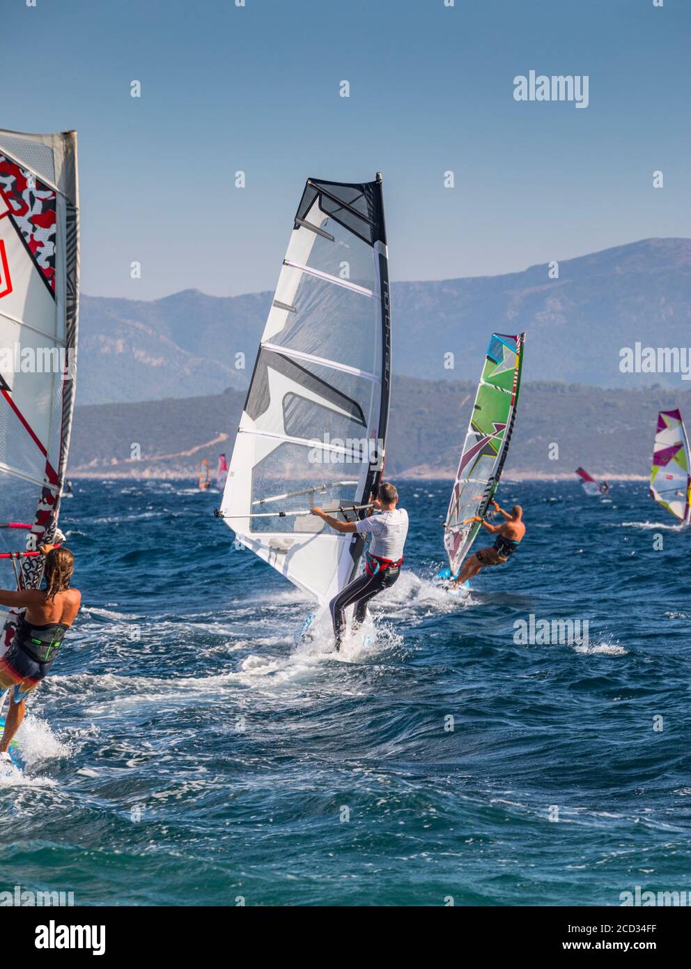 Windsurfing and kiting in Bol island Brac Stock Photo - Alamy