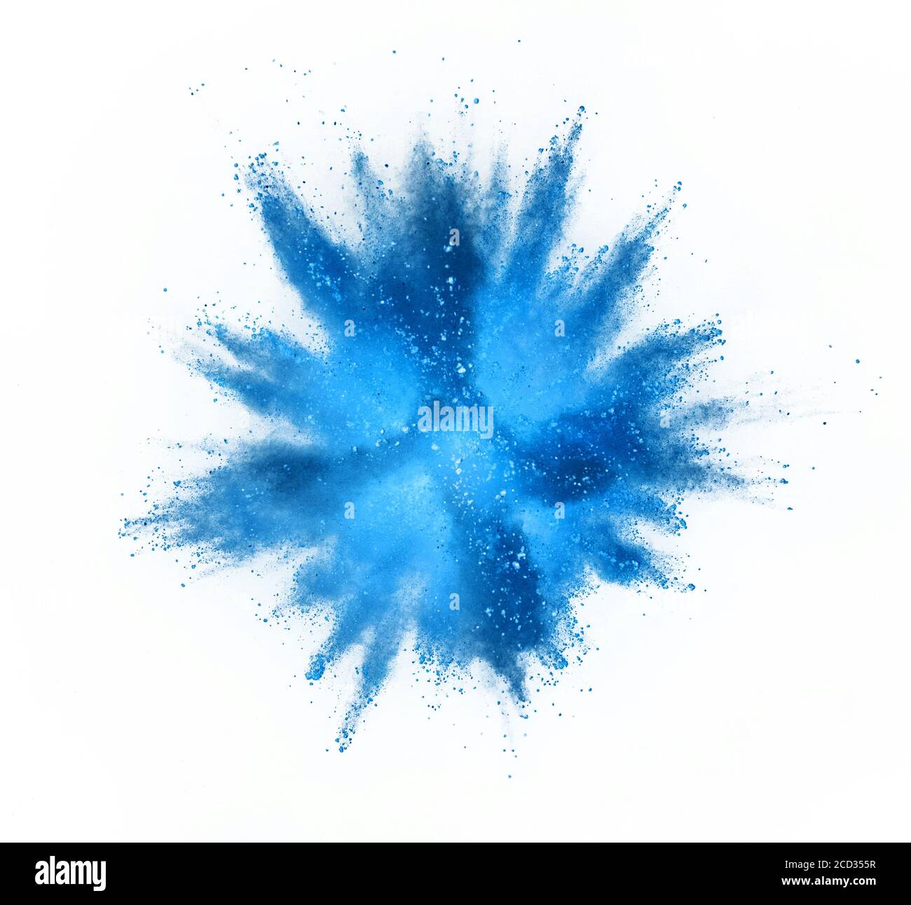 Colored powder explosion isolated on white background Stock Photo - Alamy