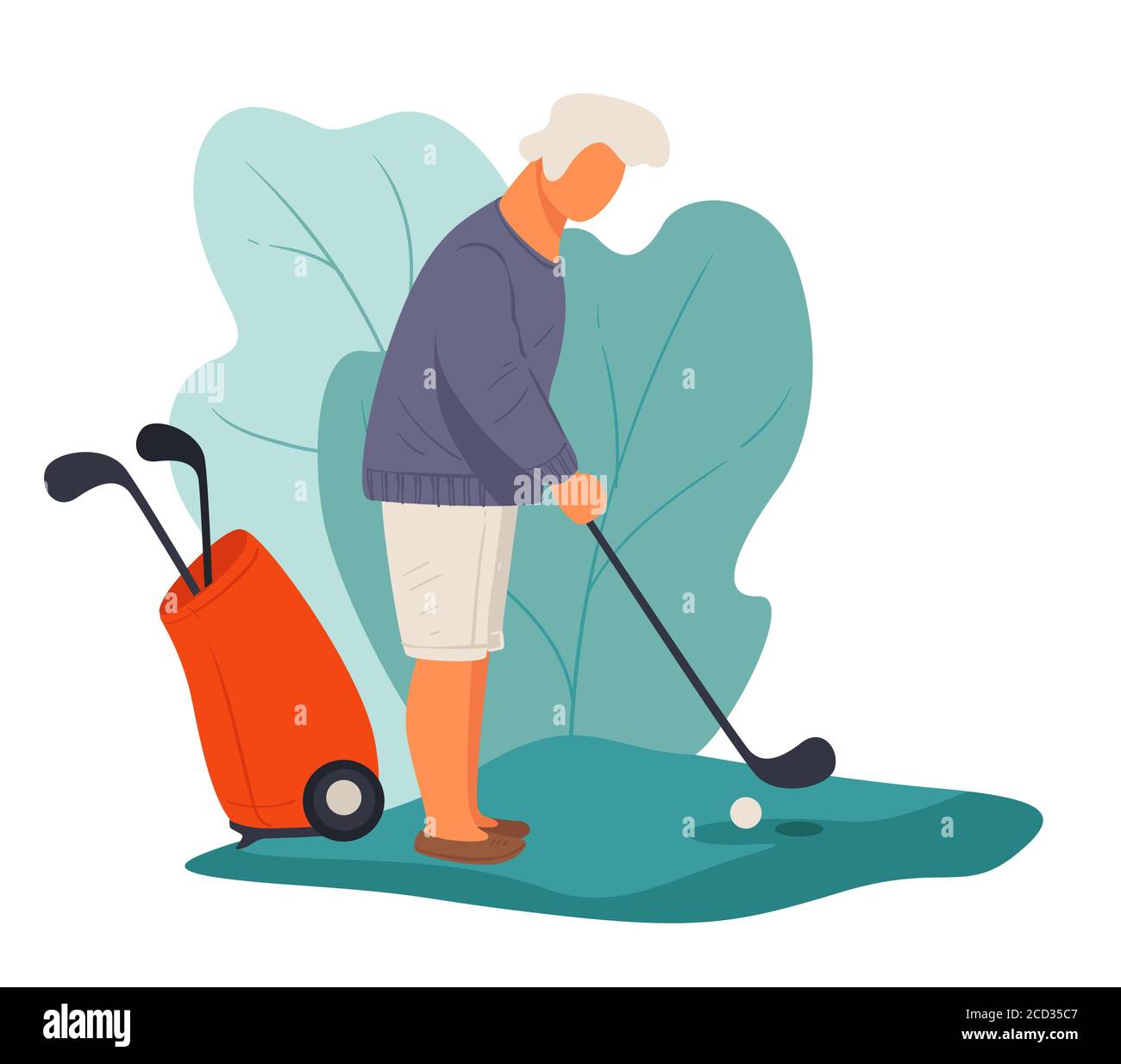 Old man playing golf Stock Vector Images - Alamy