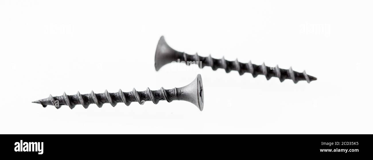 Screws still life large self tapping screws on white background Stock ...