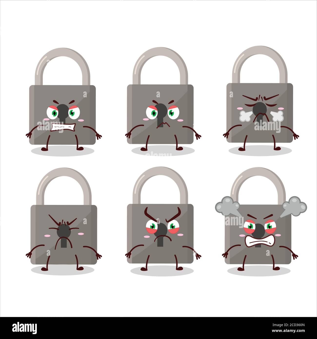 Cartoon lock angry expression hi-res stock photography and images - Alamy