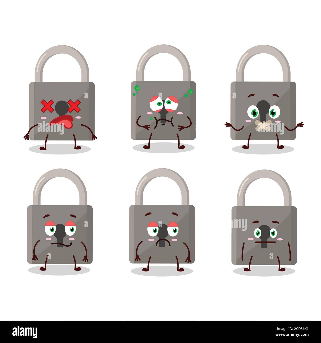 Lock cartoon character in with nope expression Stock Vector Image & Art ...