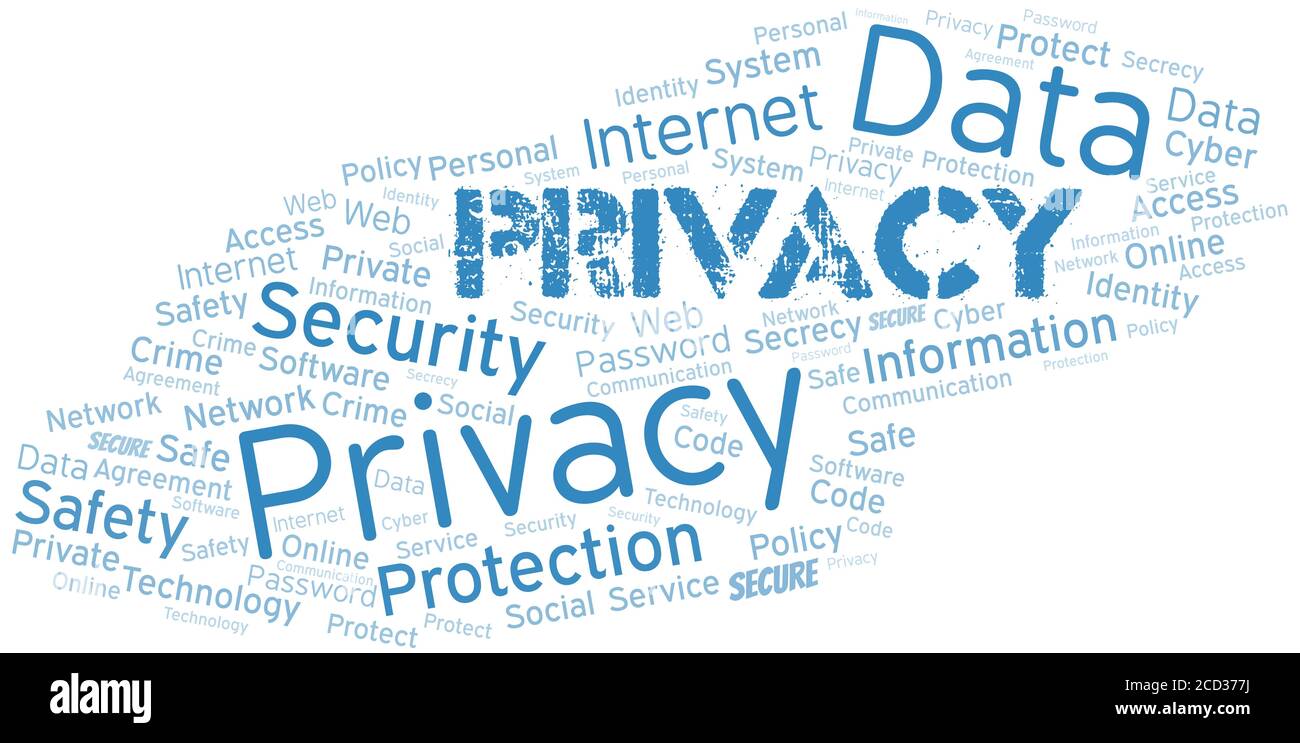 Privacy vector word cloud, made with the text only Stock Vector Image ...
