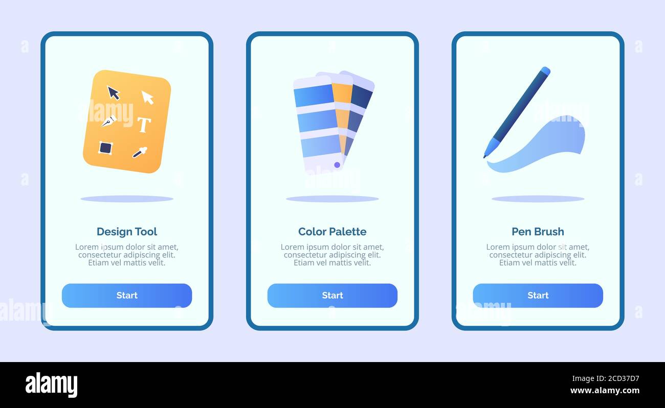 Design tool color palette pen brush for mobile apps template banner ...