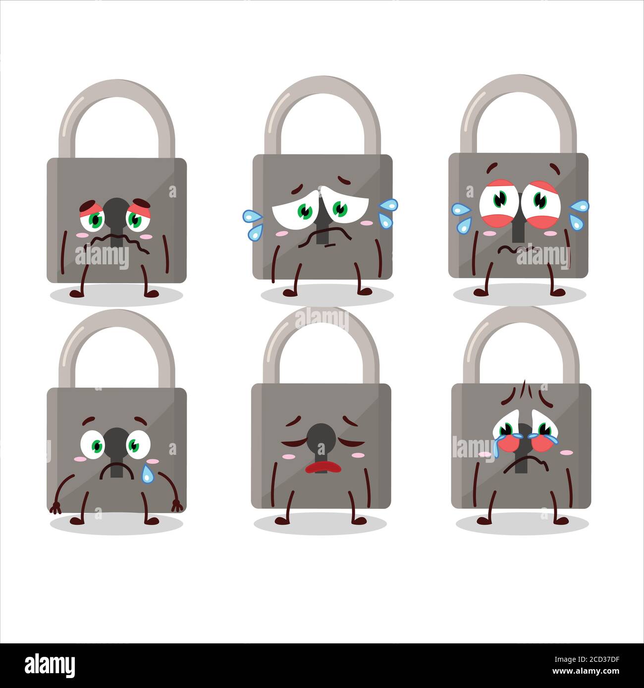 Lock cartoon in character with sad expression Stock Vector Image & Art ...