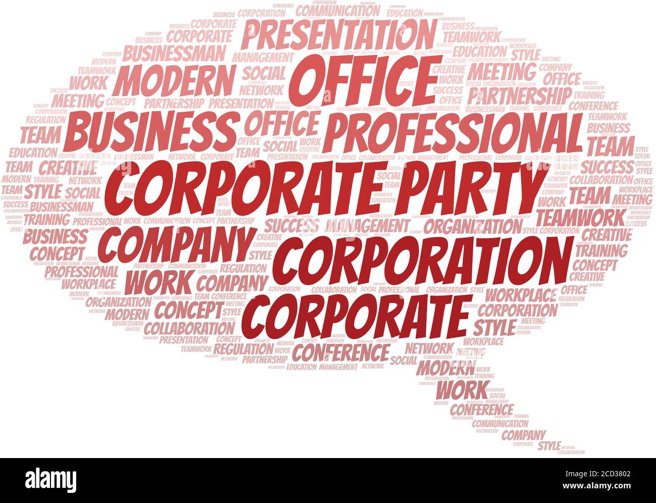 Corporate Party vector word cloud, made with the text only Stock Vector ...