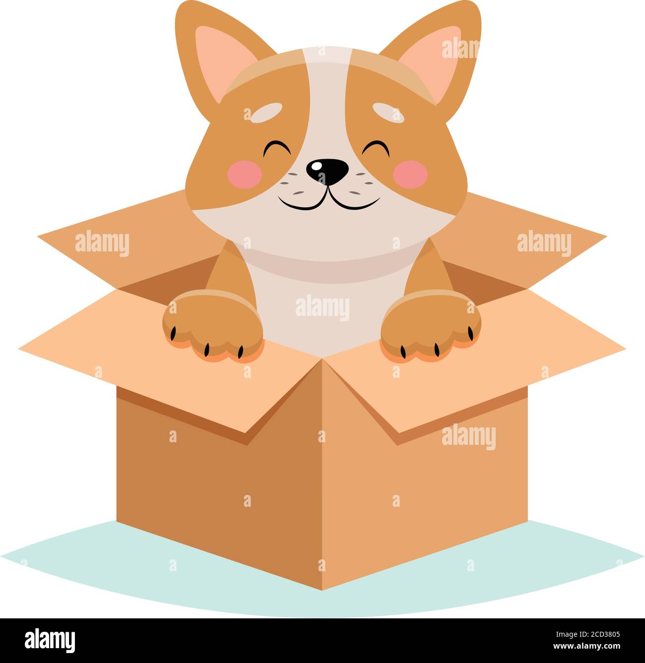 Homeless dog in a box Stock Vector Images - Alamy