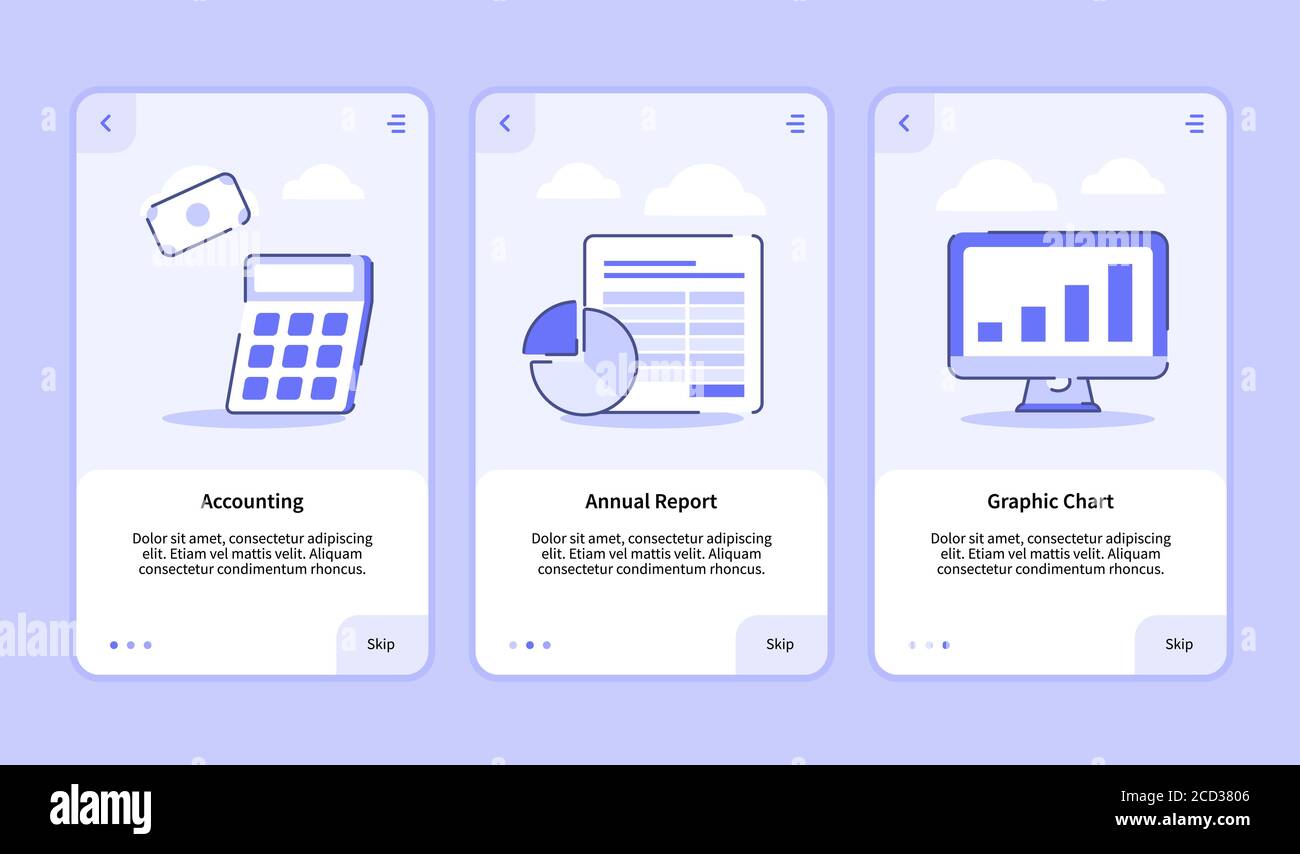 Accounting annual report graphic chart for mobile apps template banner ...