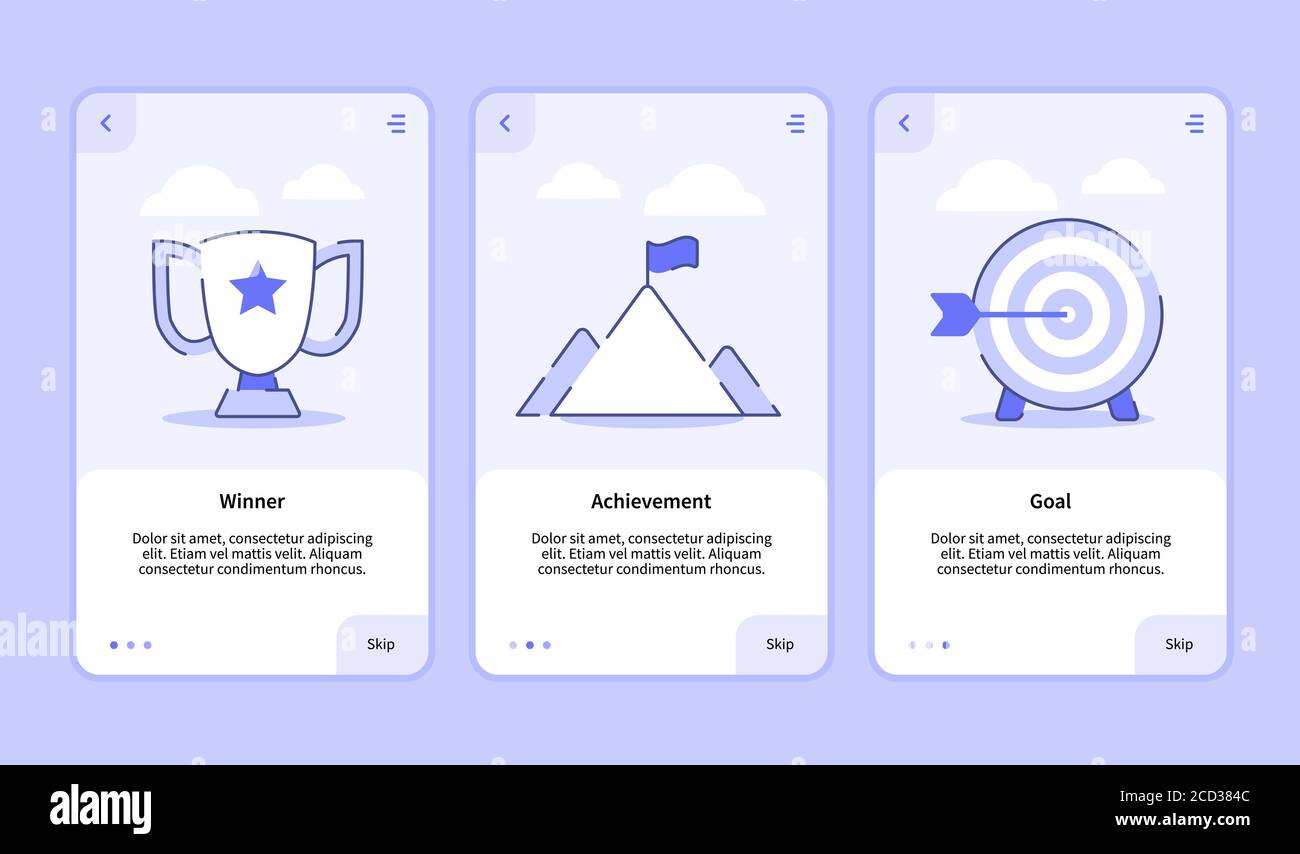 Winner Achievement Goal onboarding screen for mobile apps template ...