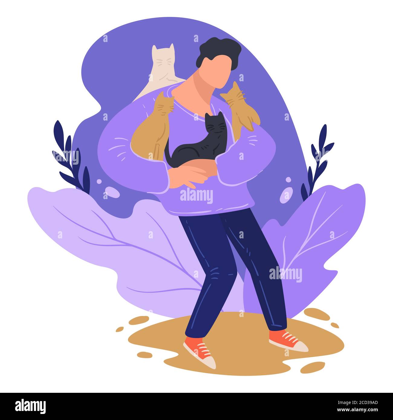 Cats hugging Stock Vector Images - Alamy