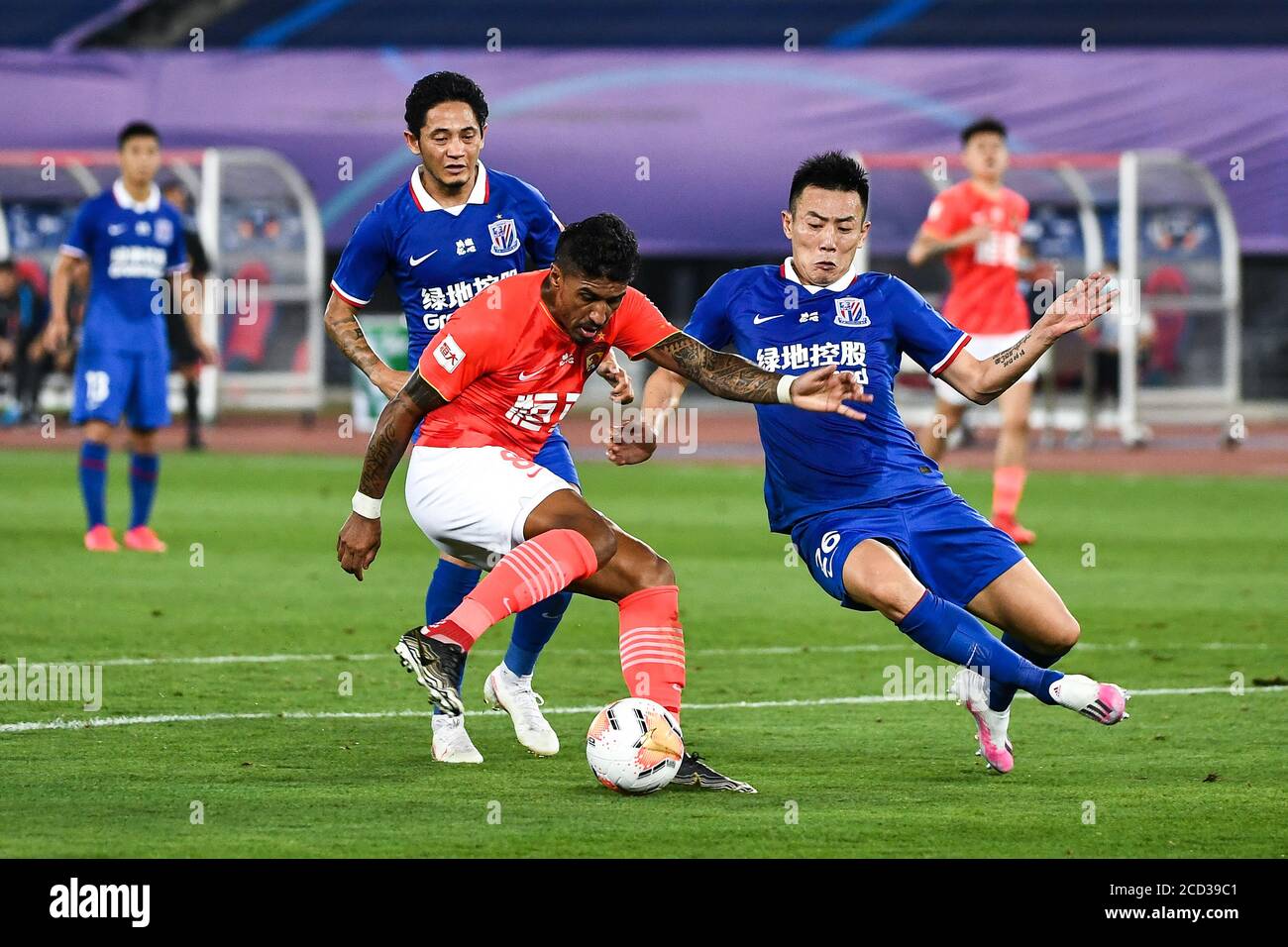 Brazilian football player Paulinho of Guangzhou Evergrande Taobao F.C ...
