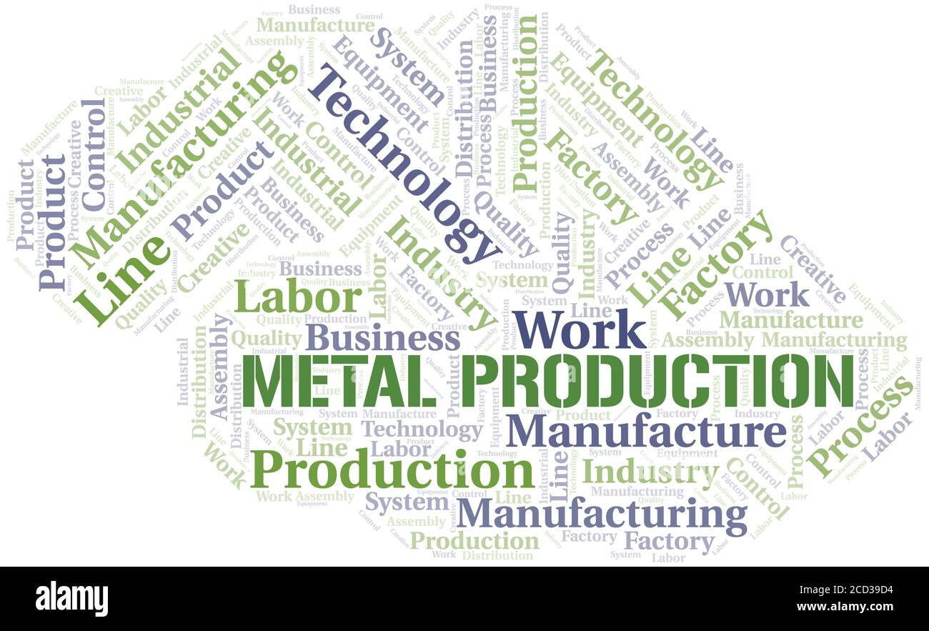 Metal Production word cloud create with the text only Stock Vector ...