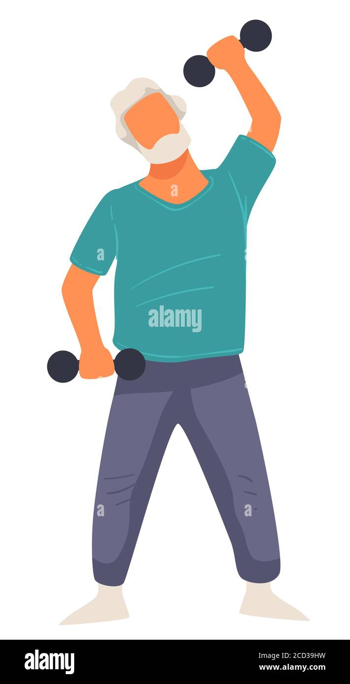 Senior man exercising Stock Vector Images - Alamy
