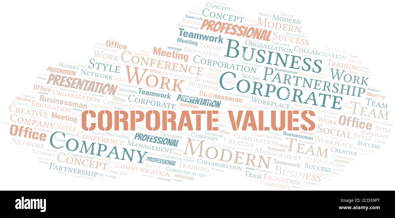Corporate Values vector word cloud, made with the text only Stock ...