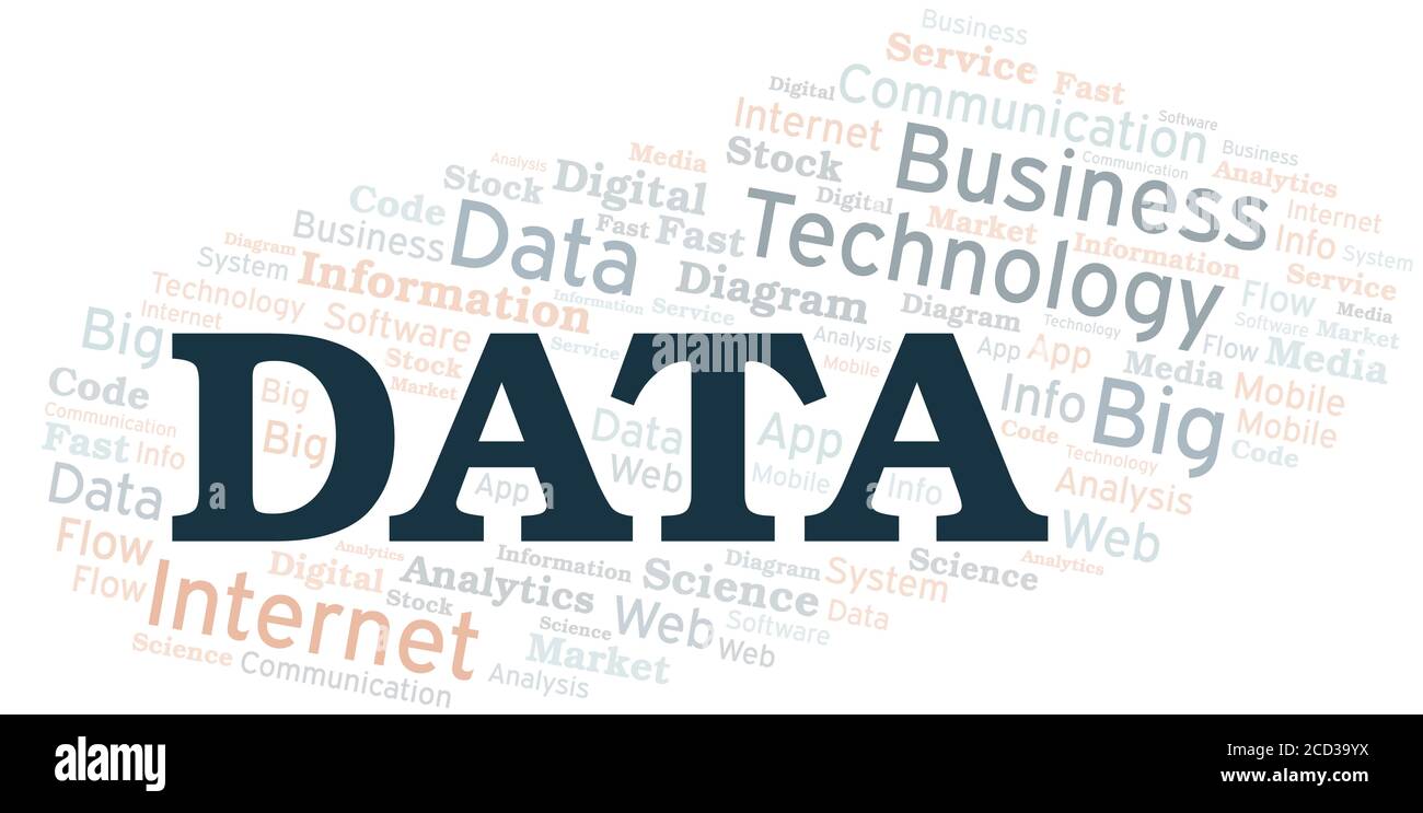 Data vector word cloud, made with the text only Stock Vector Image ...