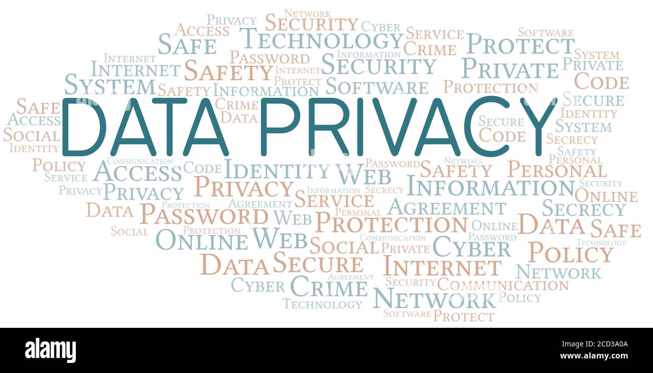 Data Privacy Vector Word Cloud Made With The Text Only Stock Vector