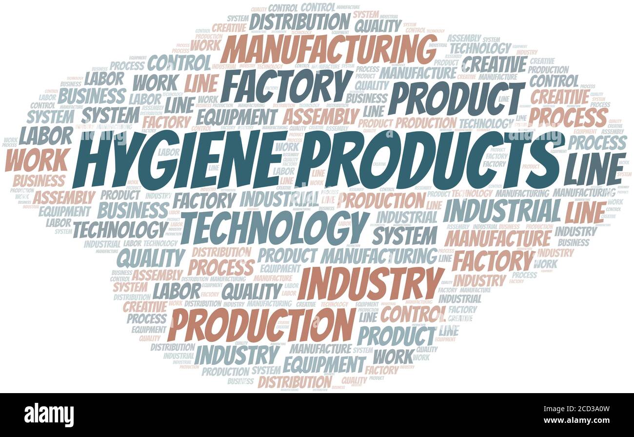 Hygiene Products word cloud create with the text only Stock Vector ...