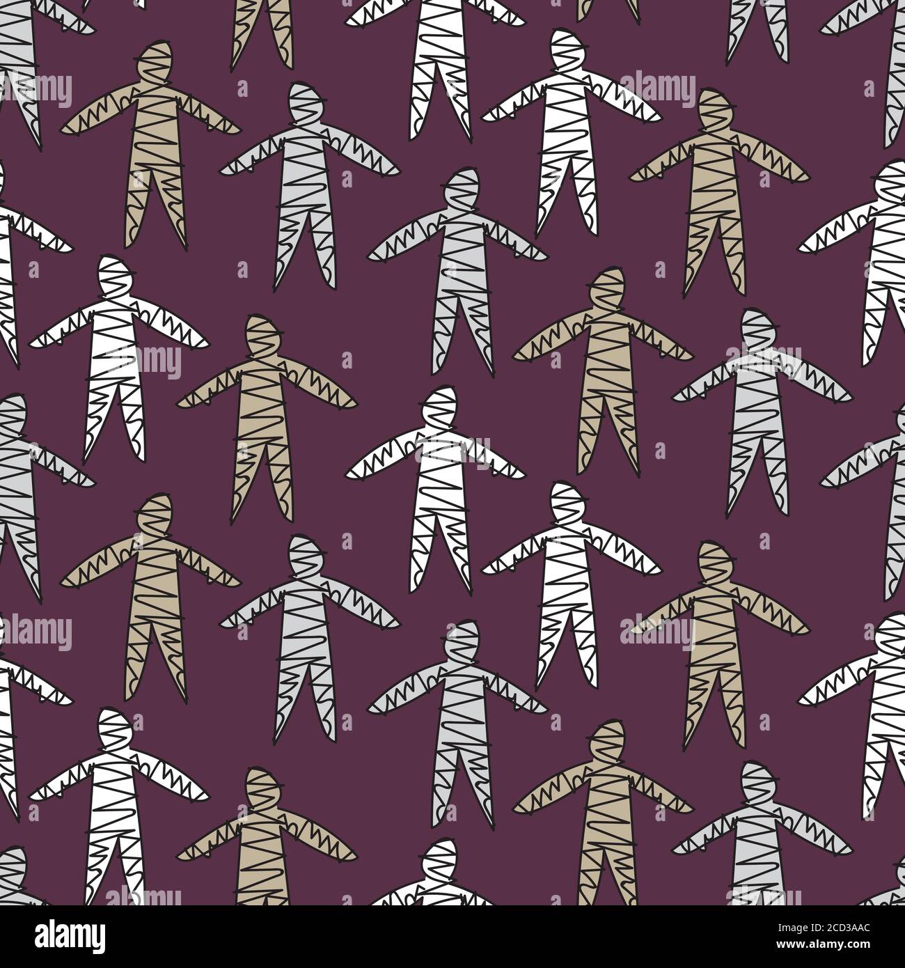 walking mummies seamless vector halloween pattern Stock Vector Image ...