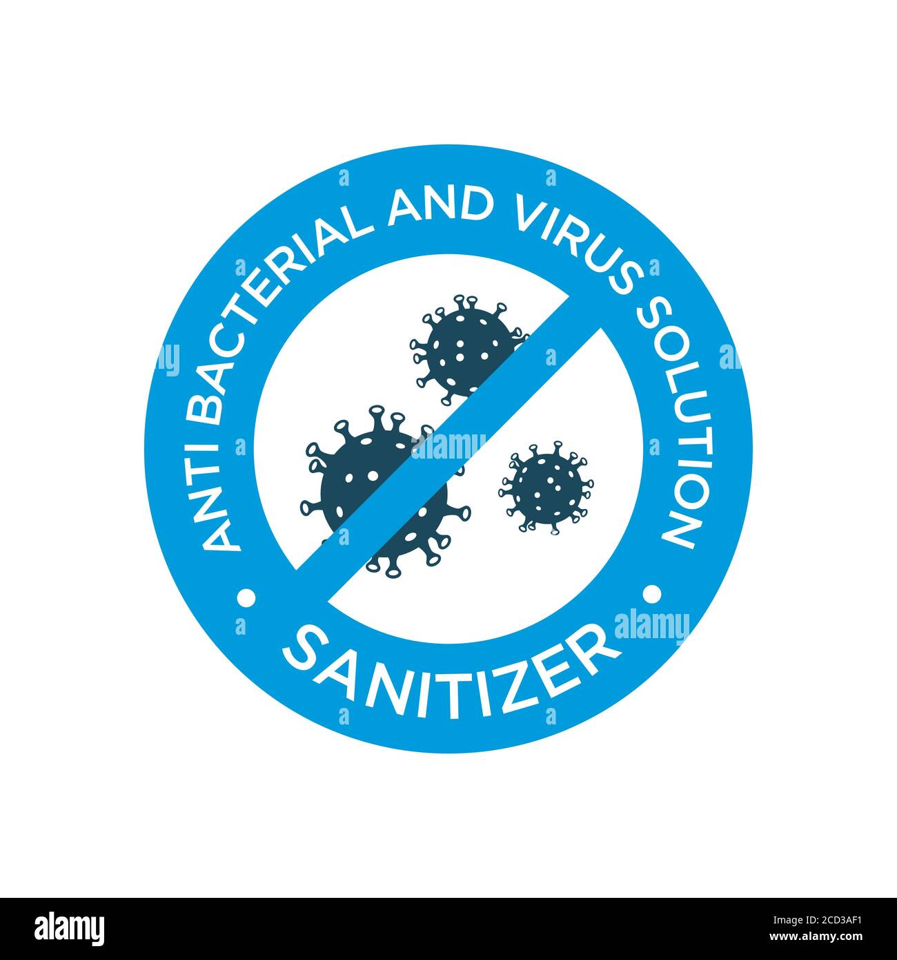 Sanitizer icon. Anti bacterial and virus solution. Round symbol for ...