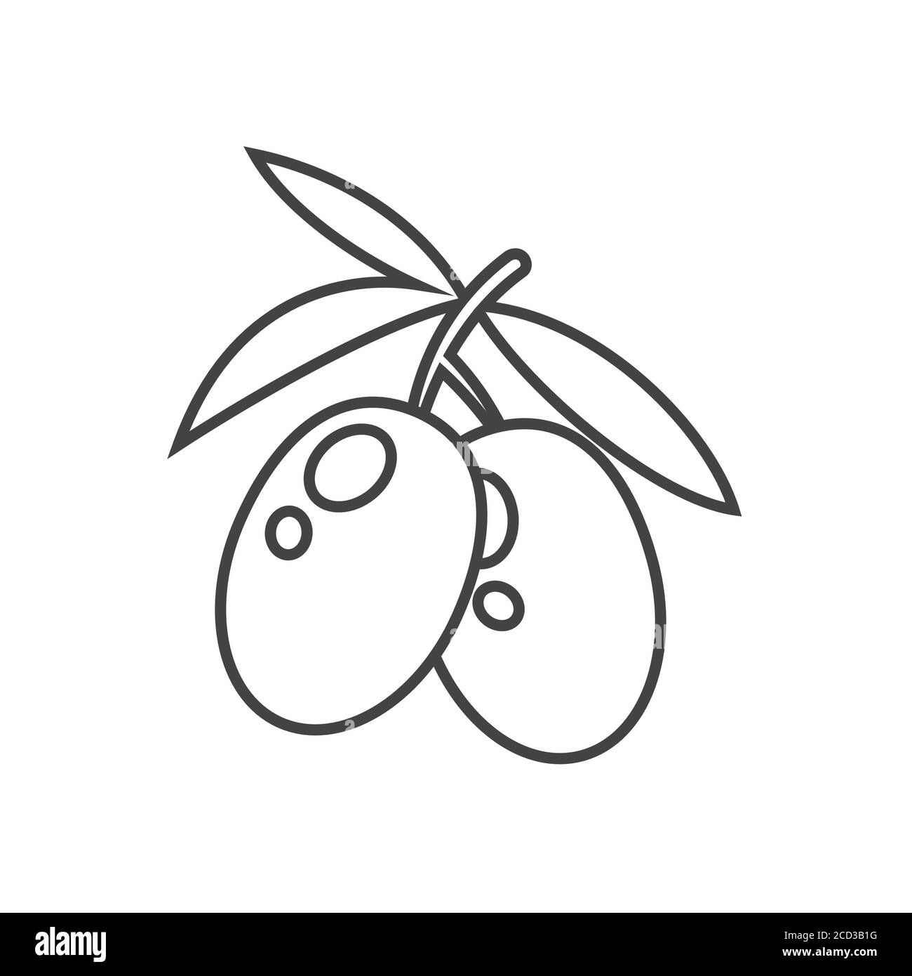 Olives icon. Simple outline vector symbol. Linear pictogram isolated on ...