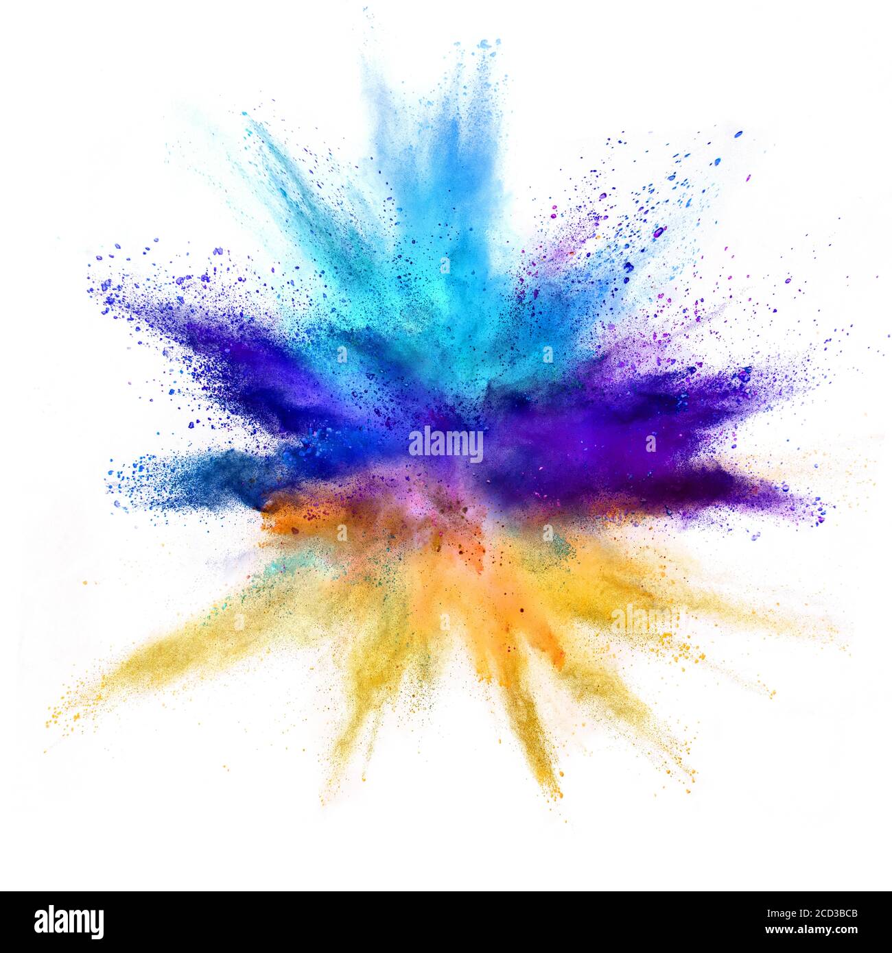 Explosion of coloured powder isolated on white background Stock Photo ...