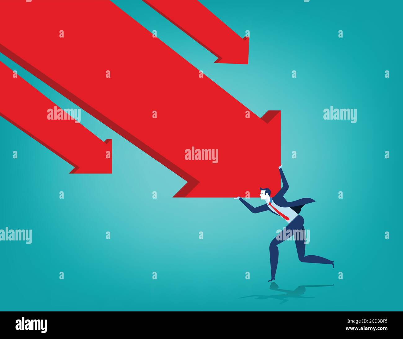 Businessman changing direction. Concept business illustration. Vector ...