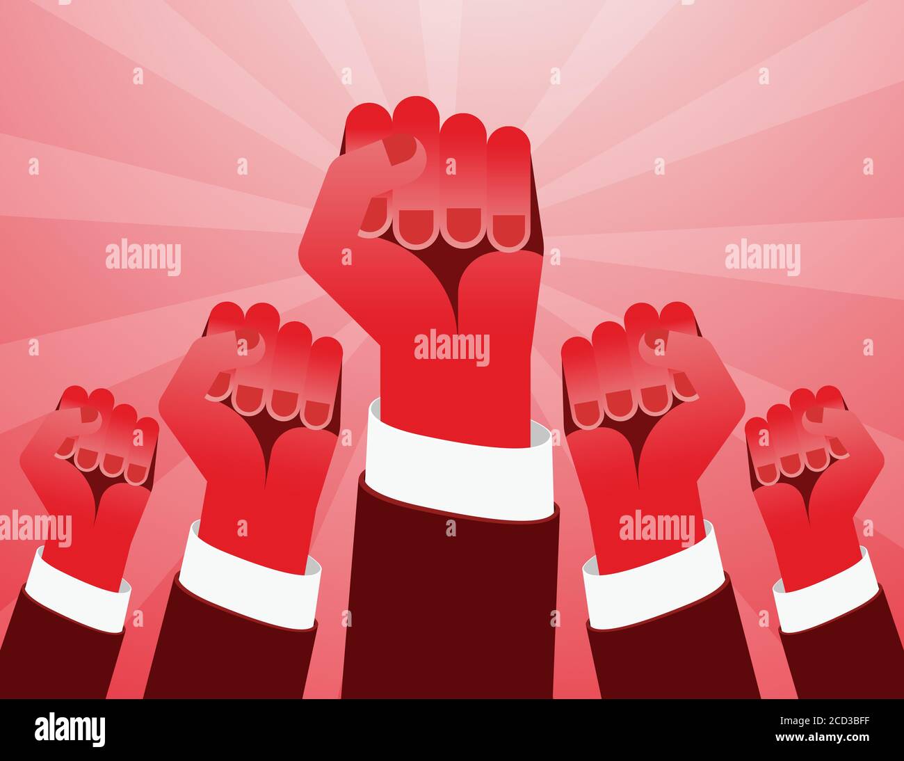 Revolution Hand. Concept revolution illustration. Vector flat Stock ...