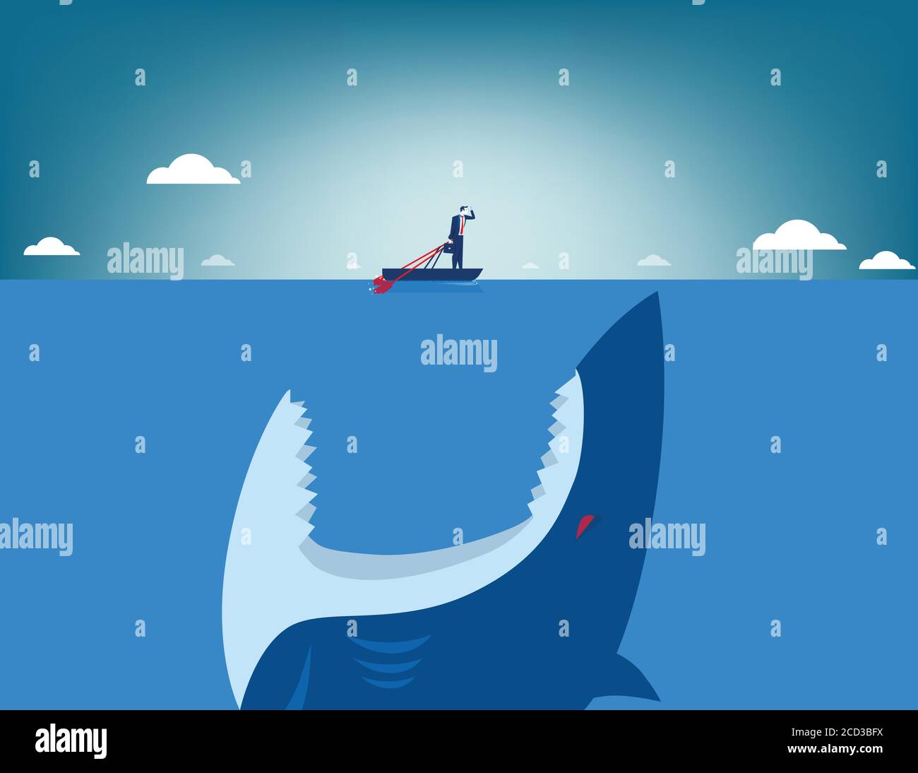 Shark eating boat Stock Vector Images - Alamy