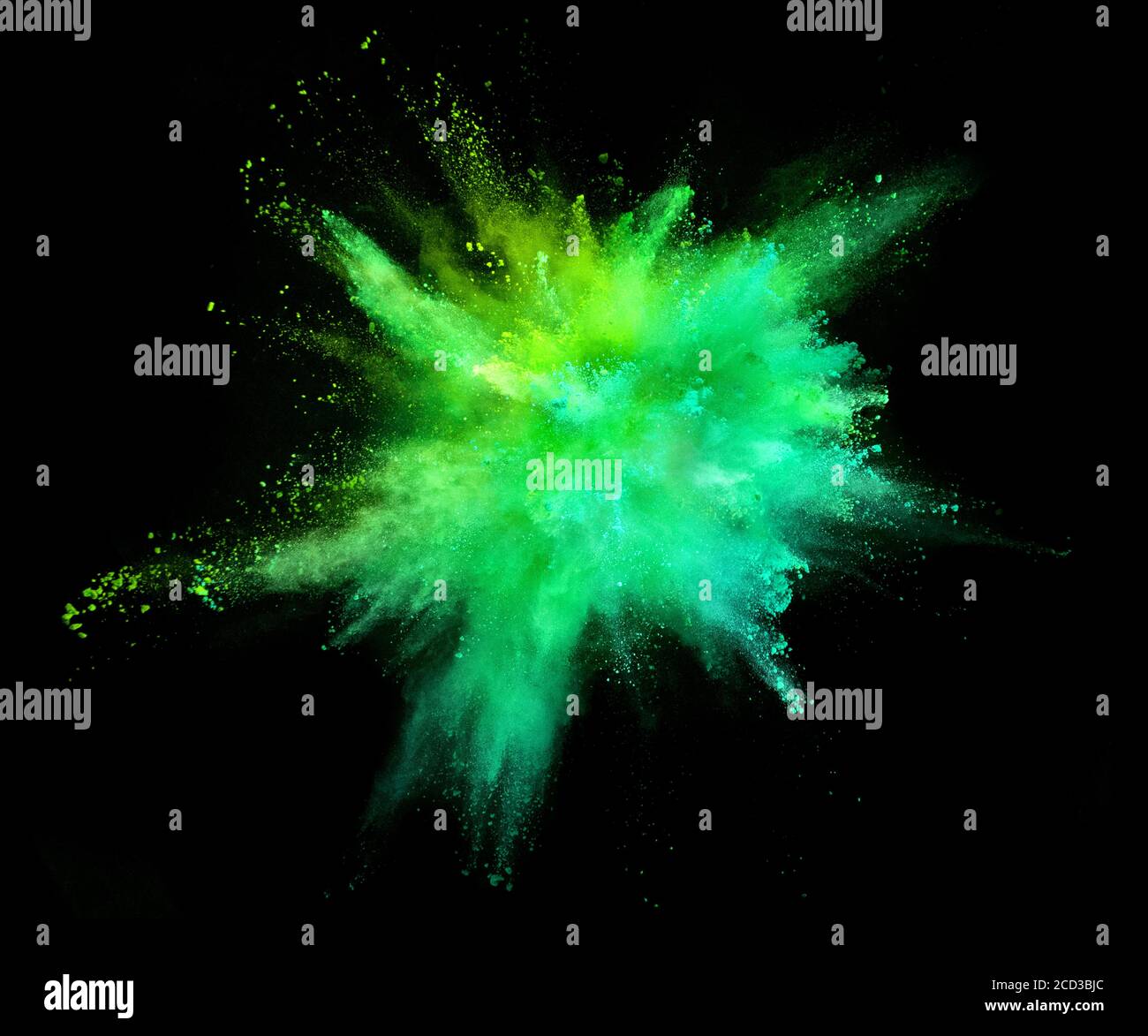 Explosion of coloured powder isolated on black background Stock Photo ...