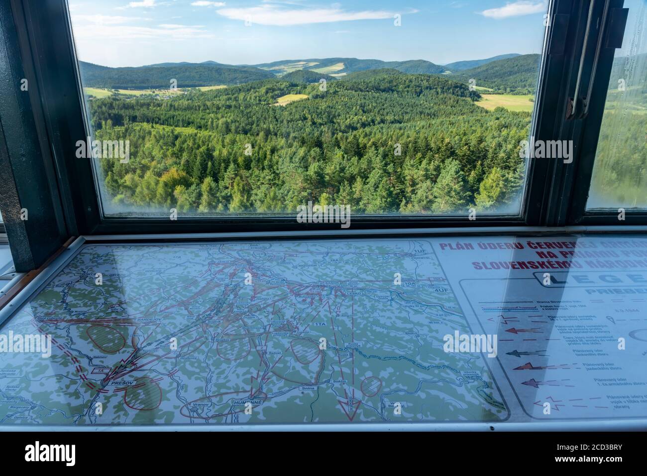Observation Tower on mountains pass Dukla on the Slovak-Polish border ...