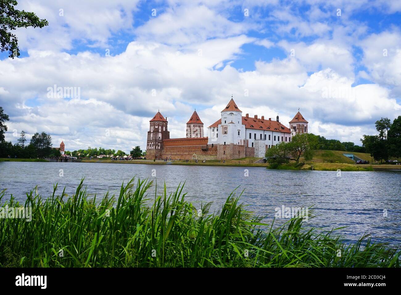 Breathtaking shot of famous Mir castle complex in Belarus Stock Photo ...