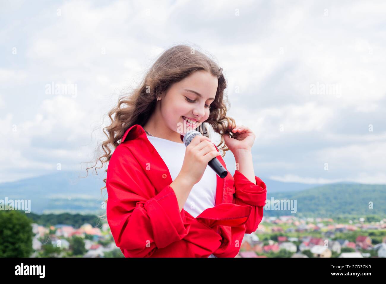 happy childhood. happy girl enjoy the moment. Have Fun on Celebration ...