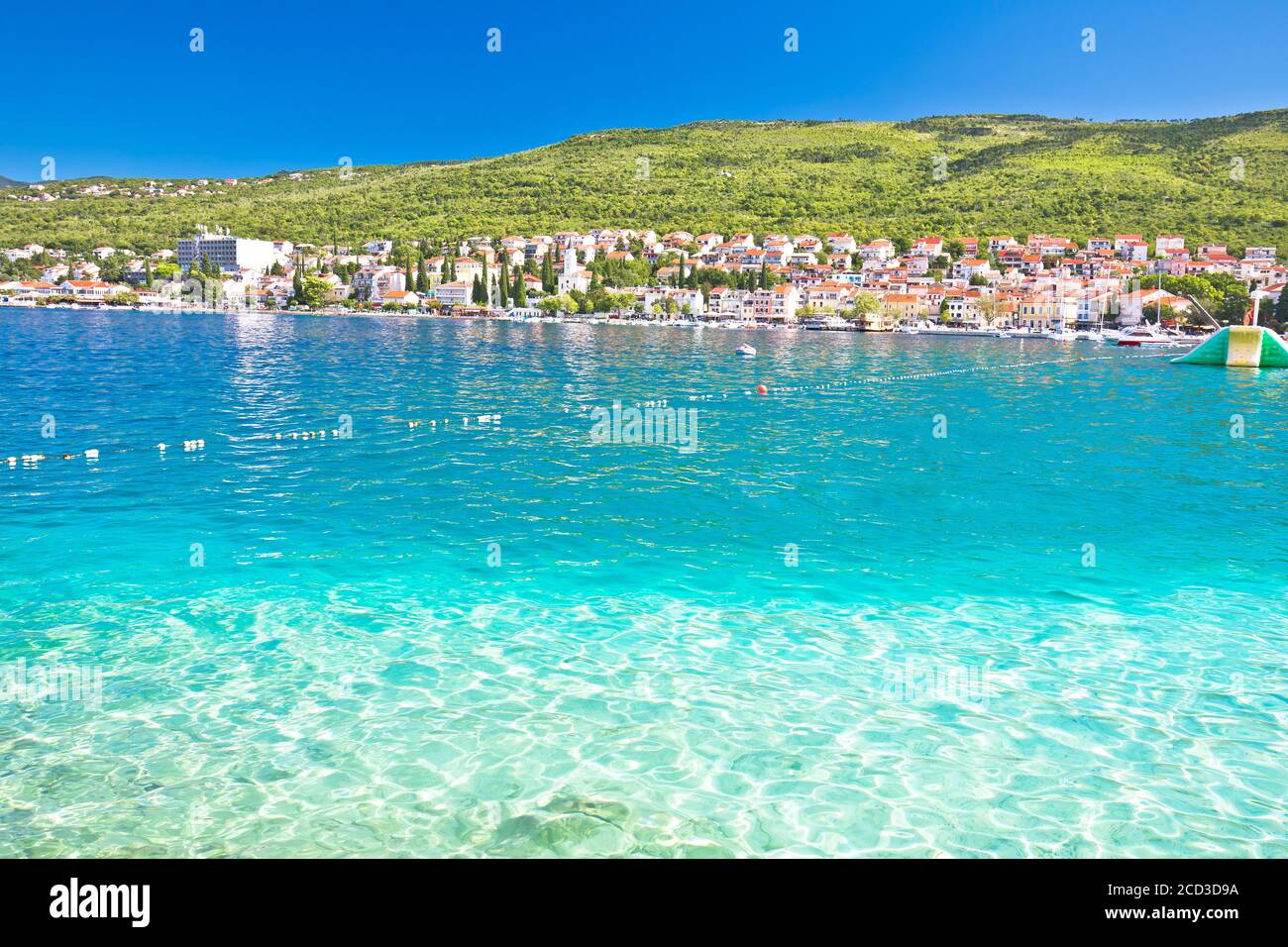 Tourist town of Selce turquoise waterfront beach view, Crikvenica ...