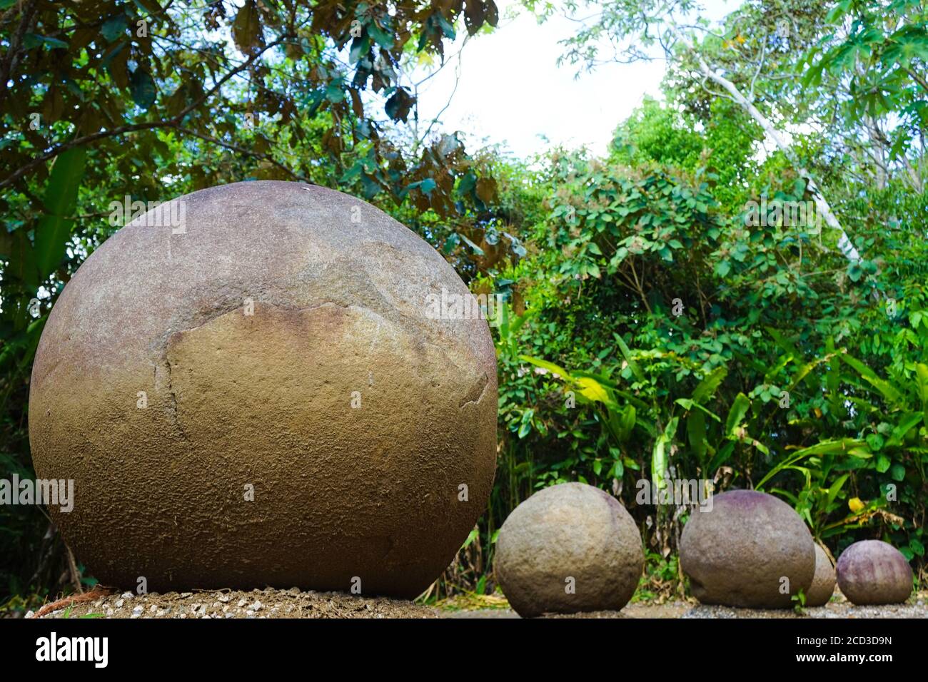 Low angle shot of concrete balls in different sizes Stock Photo - Alamy