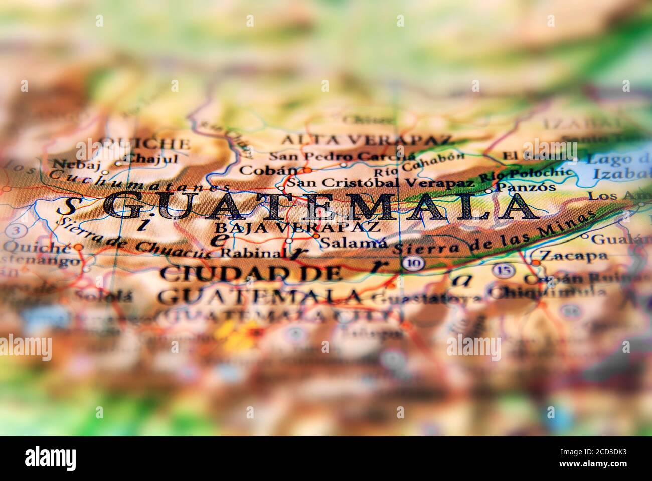 Geographic map of Guatemala Stock Photo - Alamy