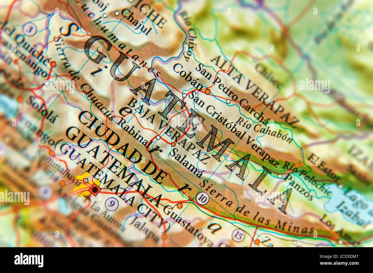 Geographic map of Guatemala Stock Photo - Alamy