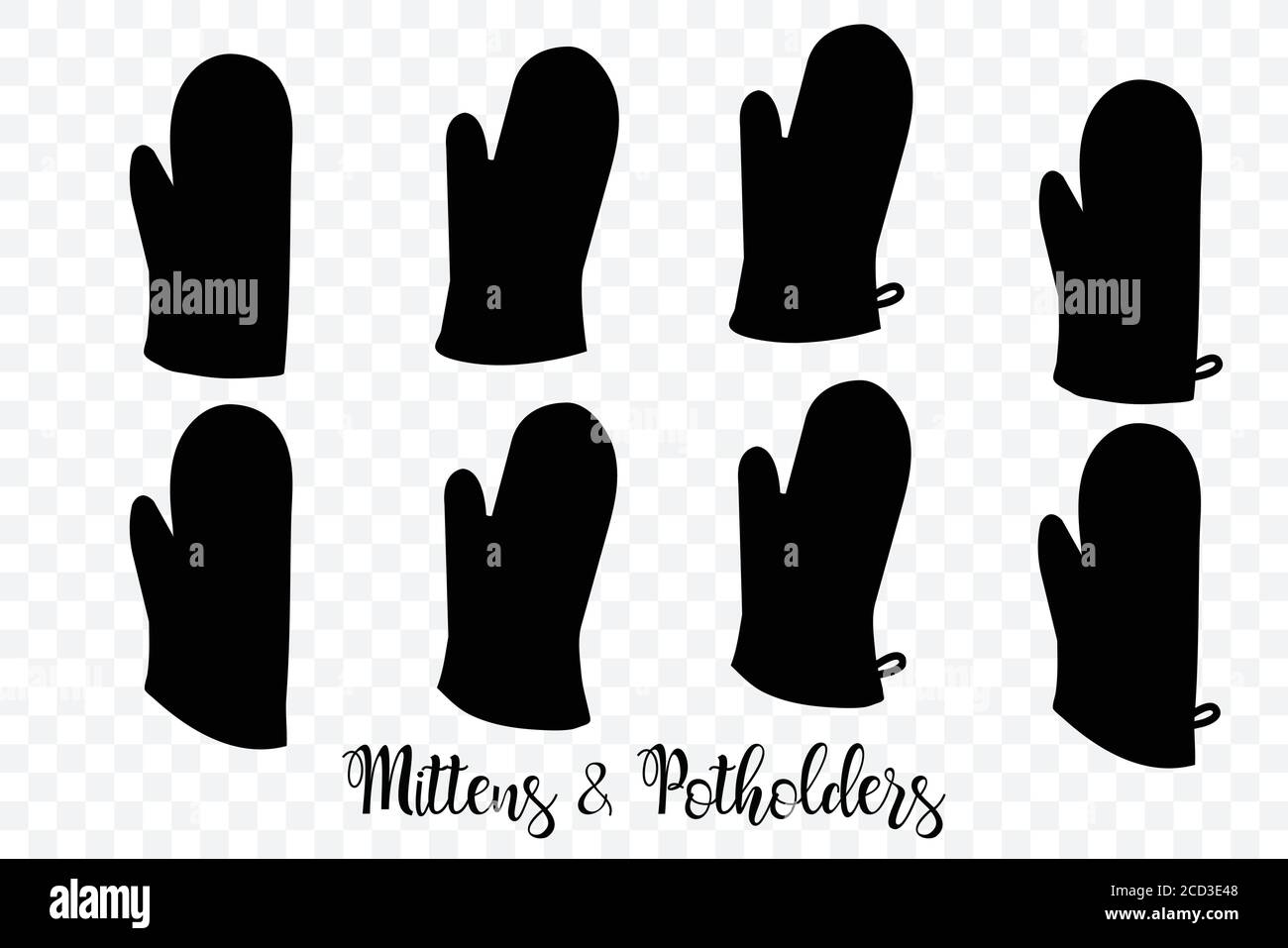 Kitchenware Oven Mitts Flat Icon A White Background Stock Vector Image ...
